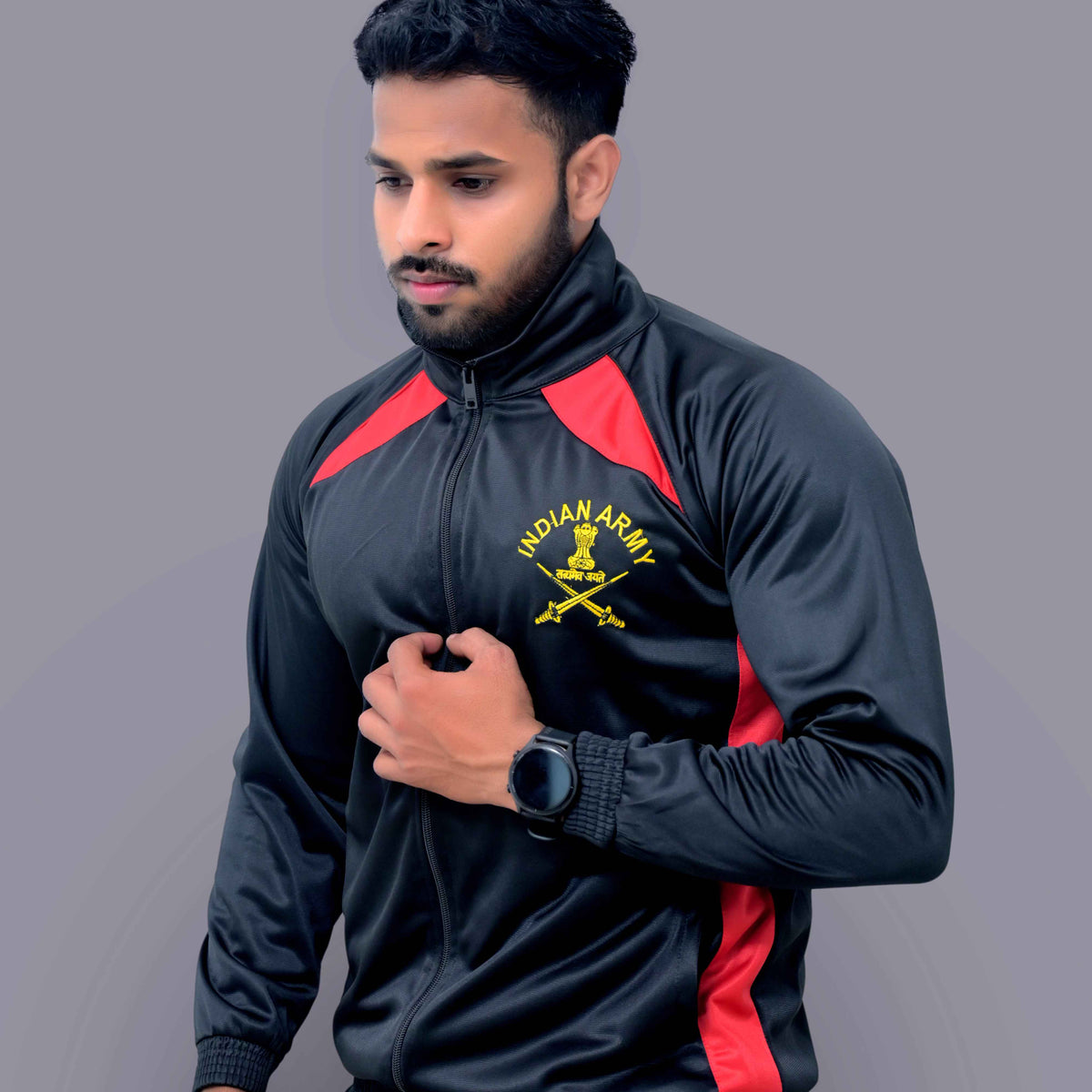 Indian Army Black Red Track Suite – Veer Vastra